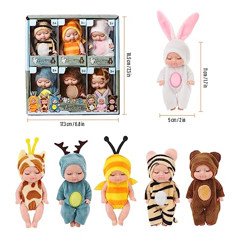 LUFEIS Mini Reborn Dolls, 6 Pcs Miniature Reborn Doll Toys, Mini ...