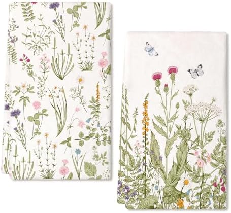 Amazon.com: ARKENY Wildflower Spring Kitchen Towels Dish Towels Set of ...