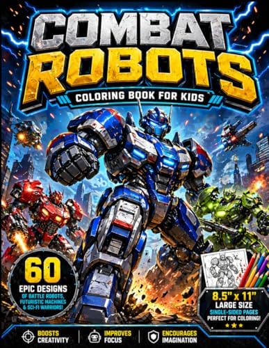 Amazon.com: Combat Robots Coloring Book for Kids: 60 Epic Battle Bots ...