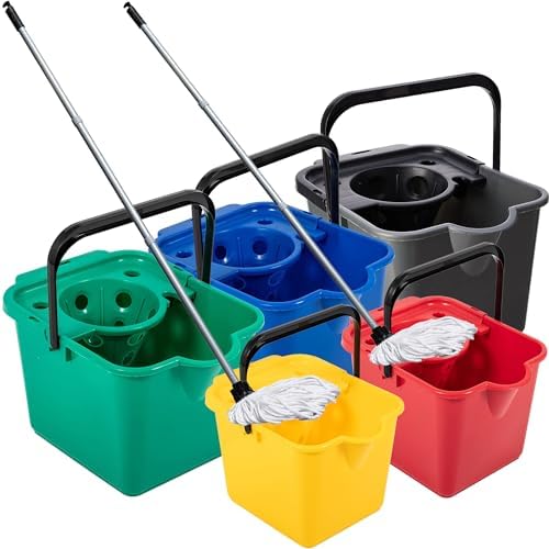 Abbey Professional Mop and Bucket Set Heavy Duty with Wringer and Two ...