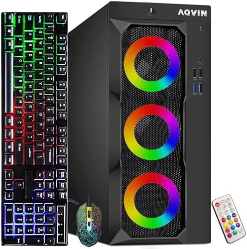 Gaming Tower Desktop PC AQVIN LuminaRings - GeForce GTX 1630 4GB DDR6 ...