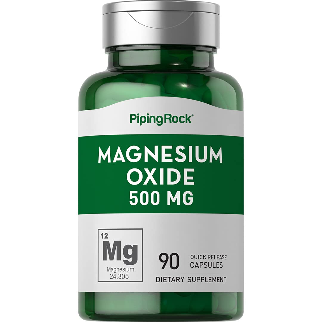 Amazon.com: Piping Rock Magnesium Oxide 500mg Capsules | 90 Count | Non ...