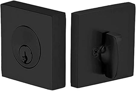 Emtek Hardware Deadbolt, Single Cylinder, Square, Solid Brass, Door ...