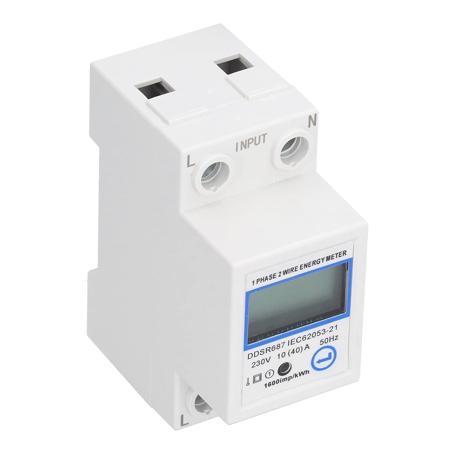 Single Phase Energy Meter, 1 Phase Electric Meter DIN Rail for Home ...