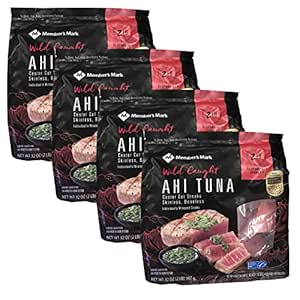Amazon.com : Member's Mark Center-Cut Ahi Tuna Steaks, Frozen, Skinless ...