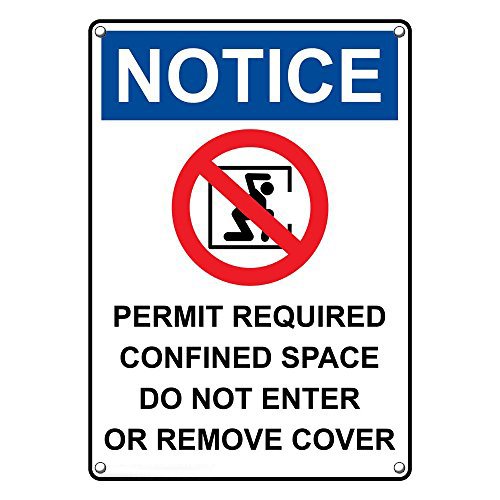 Amazon.com: Weatherproof Plastic Vertical OSHA Notice Permit Required ...