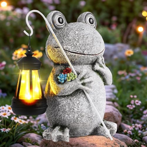 Wichtelstube-Kollektion XXL LED Gartenfigur ca. 58cm groß Frosch Deko ...