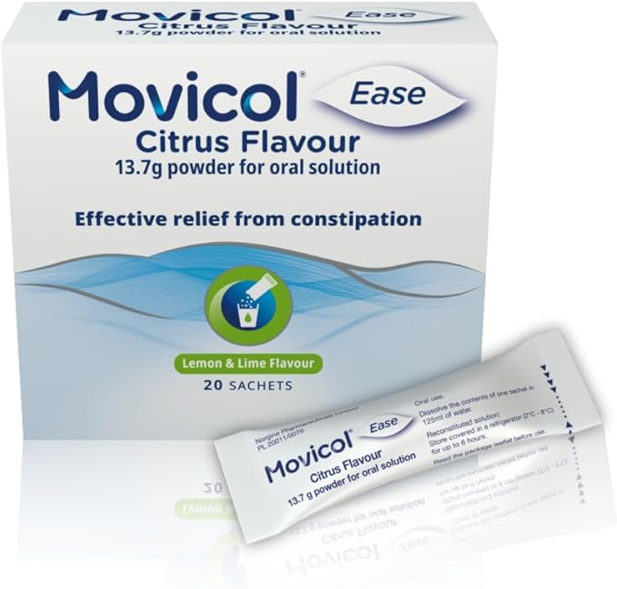 Movicol Ease Stick Sachets, Citrus, 20 Sachets, Constipation Relief for ...