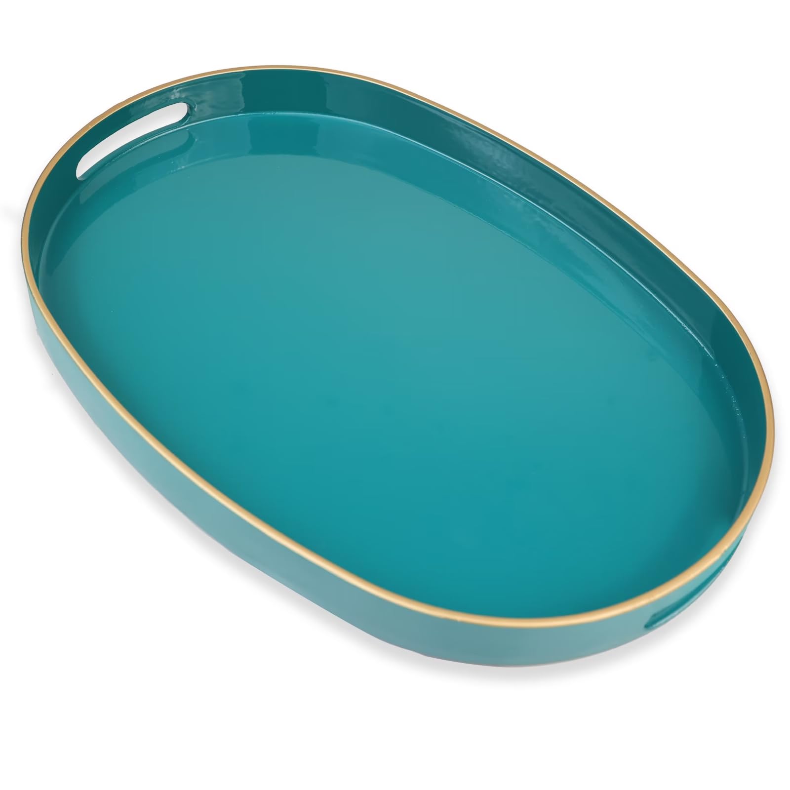 Amazon.com: Omuriko Green Oval Decorative Tray with Handles, Versatile ...
