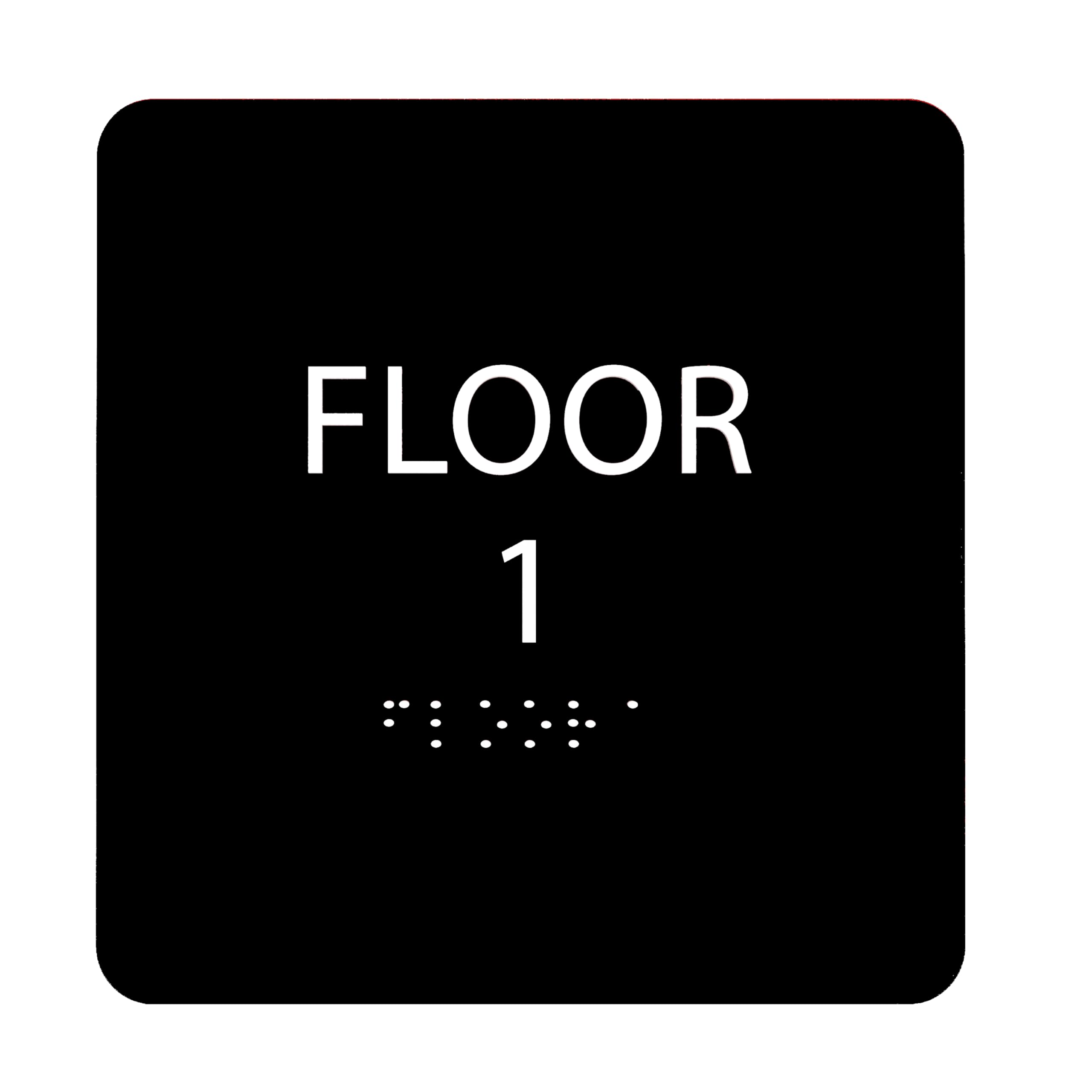 Amazon.com : Black ADA Floor 1 Sign with Braille – Made from Durable ...