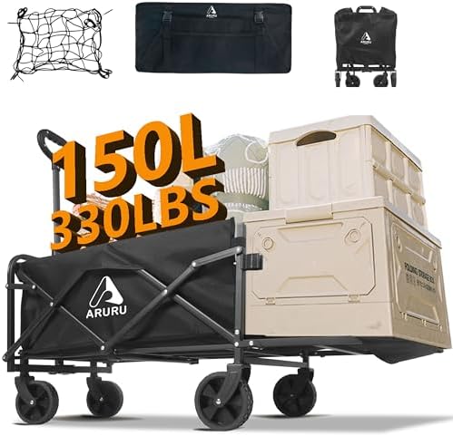 Amazon.com: Collapsible Wagon with Tailgate,Foldable Cart with Wheels ...