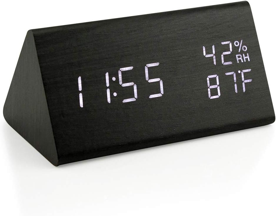 Amazon.com: OCT17 Wooden Alarm Clock, Smart LED Digital Clock for ...