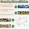 Amazon.com: 82Ft Camo Bulletin Board Borders,4 Designs 72Pcs Green ...