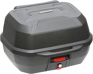 Amazon | リアボックス 47L ブラック YM-0858 バックレスト バイク オートバイ 大容量 トップケース ツーリングバッグ ワンタッチ式 バイクボックス | トップケース・リア ...