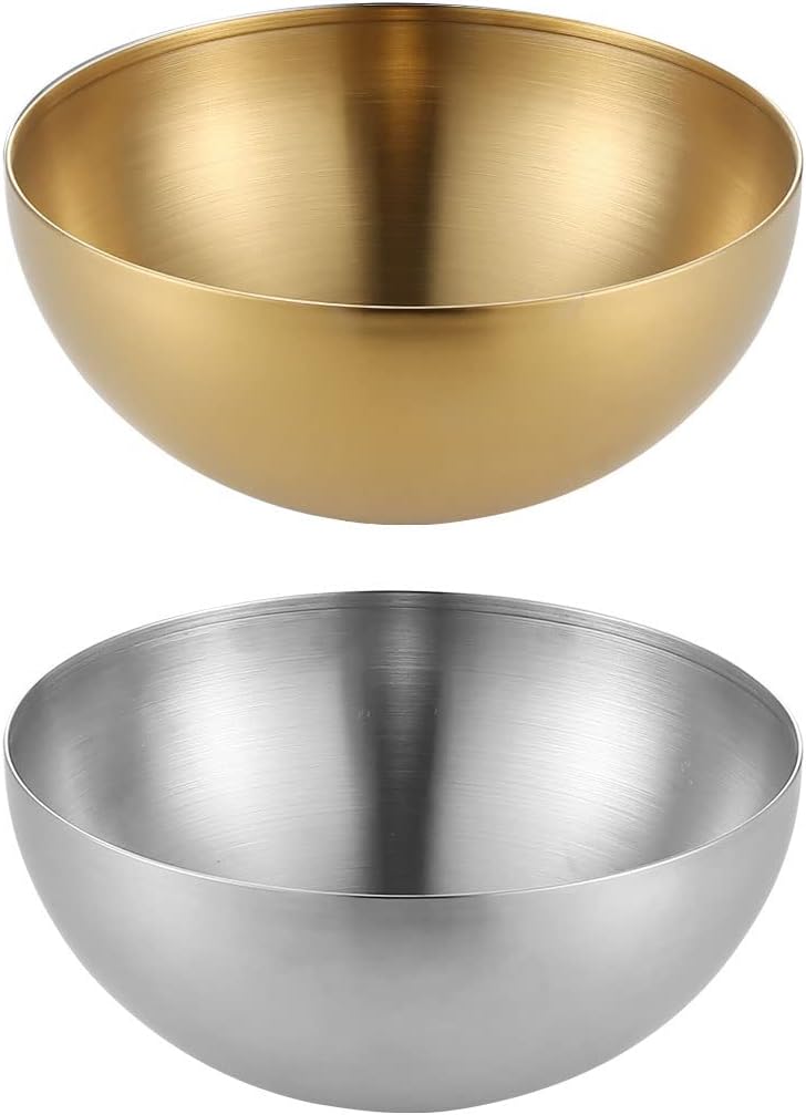 Amazon.com: Khakho Metal Bowl,Stainless Steel Metal Basin,Metal Salad ...