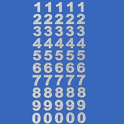 15mm Silver Glitter Script Number Stickers - Self Adhesive Birthday ...
