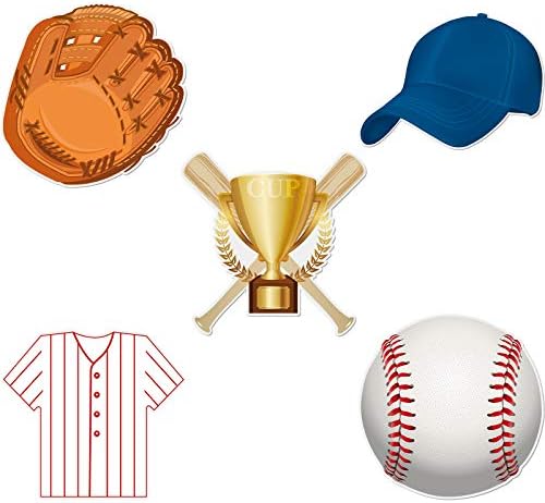 Amazon.com: AnyDesign 48Pcs Baseball Cutouts with 100Pcs Glue Points ...