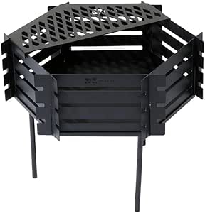 Amazon | WAQ 焚き火台-YAGURA- 鉄製 アイアン おしゃれ コンパクト 設計 五徳付き 焚火台 焚き火台 折りたたみ焚火台 キャンプ 焚火 ソロ ファミリー キャンプ ...