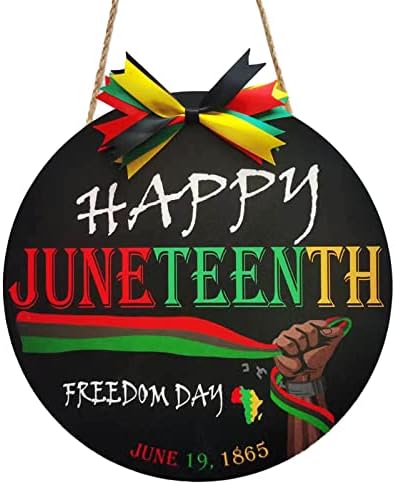 Amazon.com : Happy Juneteenth Wooden Hanging Sign Indenpendence Day ...