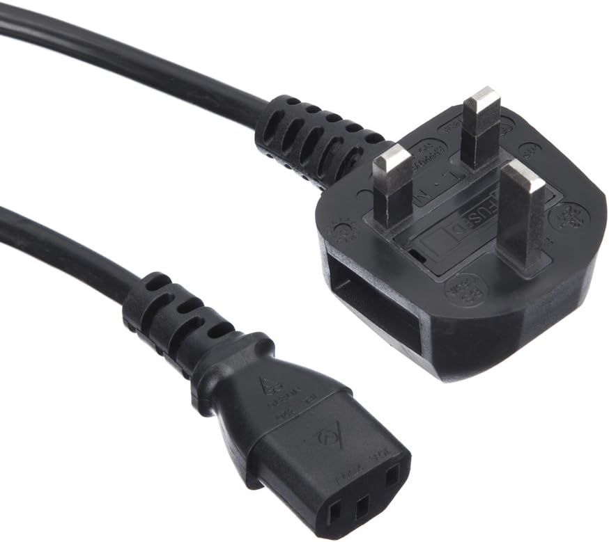 Computer Spares 2m UK Kettle Lead Computer Power Lead 3 Pin 240V Plug ...