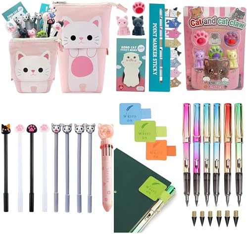 Amazon.com : Cute Cat Stationery Set with Pop-Up Pencil Case, 8 Cat ...