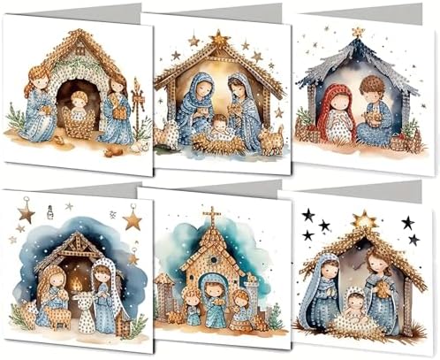 Amazon.com: LSQFS 6Pcs Diamond Painting Greeting Cards Kits for Adults ...