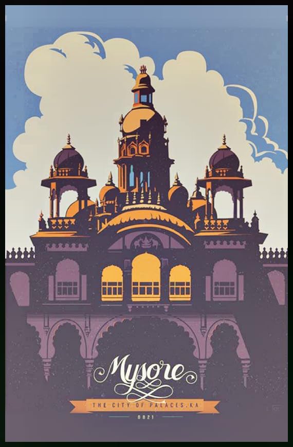 Places Poster 'Mysore Palace - Infographic Element' Paper Poster ...