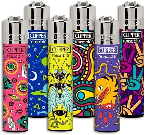 Amazon.com: Clipper Refillable Lighters 6-Pack - Assorted Designs, Eco ...