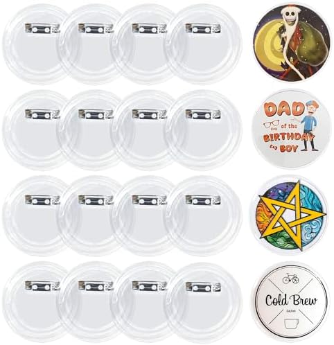 Amazon.com: 20 Pcs Acrylic Button Pins Badge Clear Plastic Craft Button ...