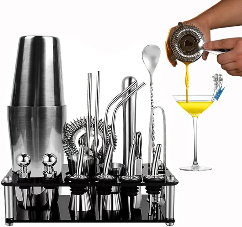 Cocktail Bar Set Kit 26 Piezas Utensilios de Bar Inoxidable Conjuntos ...