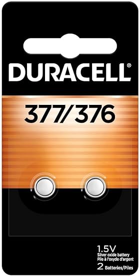 Amazon.com: Duracell 377/376 Silver Oxide Button Batteries, 2 Count ...