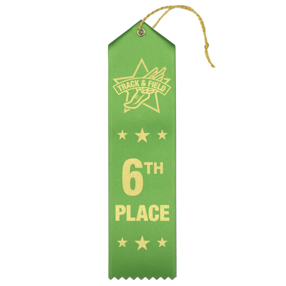 Amazon.com : RibbonsNow Track & Field 6th Place Ribbons - 25 Pack of ...