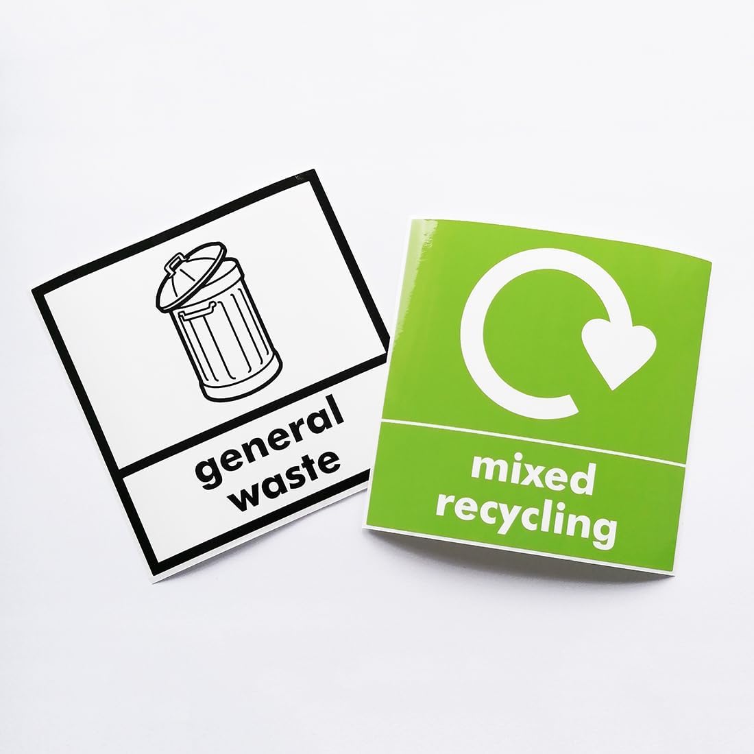 Recycling Stickers for Bins, General Waste and Mixed Recycling, Pack of ...