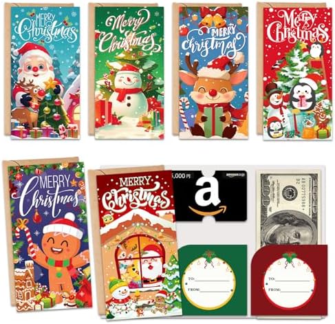 Amazon.com : Christmas Cards Money Holder - 24pcs Merry Christmas Money ...