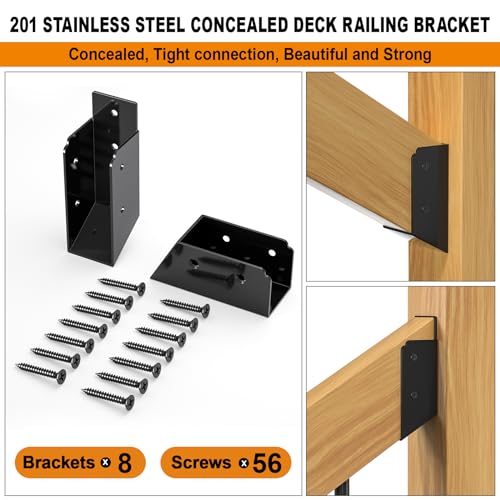 Snapklik.com : FMhotu 30 Stair Angle Stainless Steel Deck Railing ...