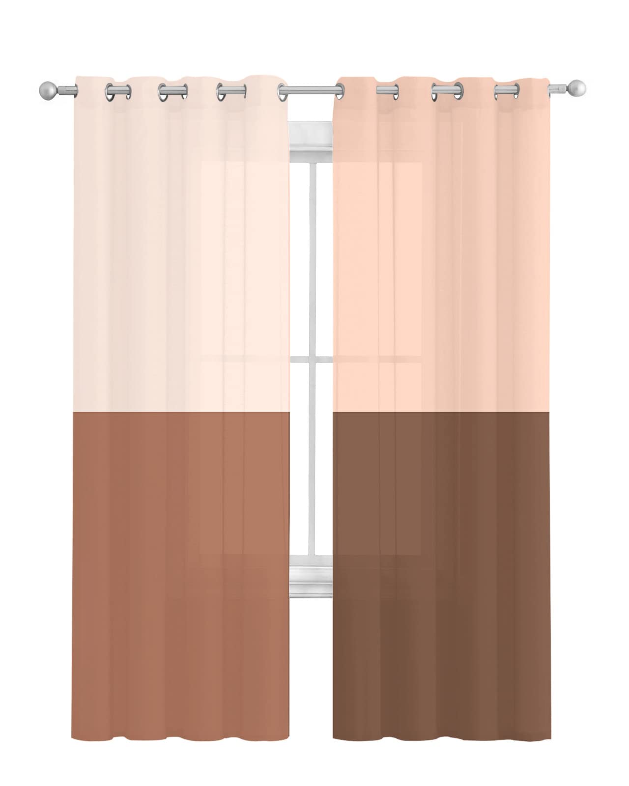 Simple Brown Window Curtains Design Ideas