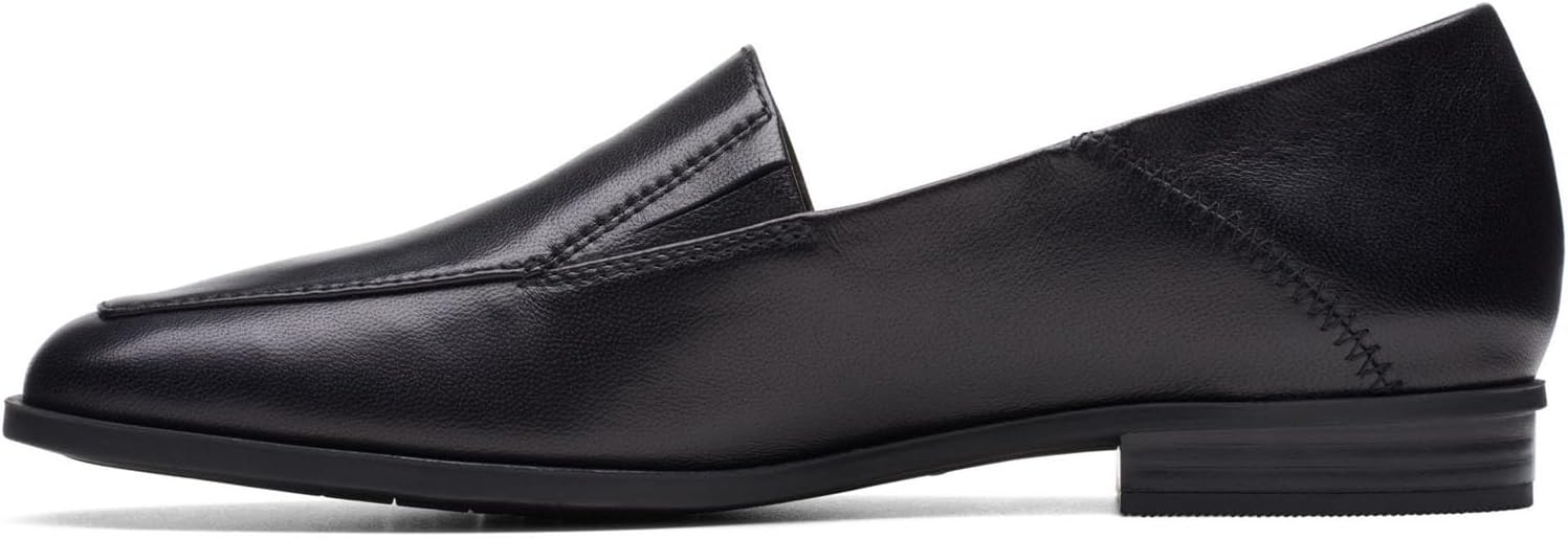 Amazon.com | Clarks Women's Sarafyna Freva Loafer, Black Leather, 6.5 ...