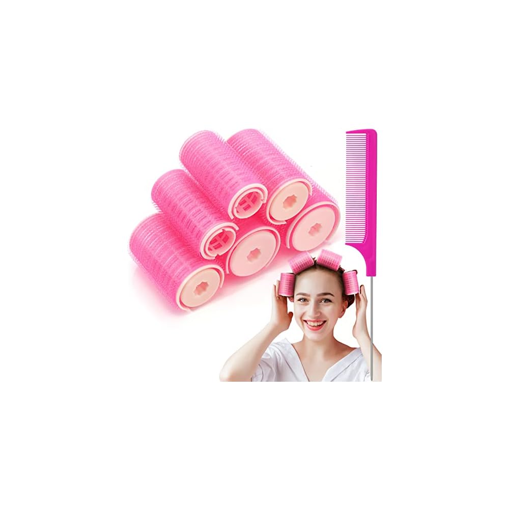 Plastic Hair Rollers with Rat Tail Comb - Set of 6, Nepal | Ubuy