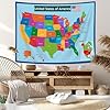 Amazon.com: United State Map Tapestry, US Maps Tapestry for Kids Adults ...