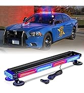 Amazon.com: Xprite Red & Blue LED Rooftop Beacon Strobe Light Magnetic ...