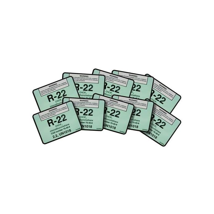 Buy R-22 / R22 / HCFC-22 Refrigerant Labels # 04022 Color Coded ...