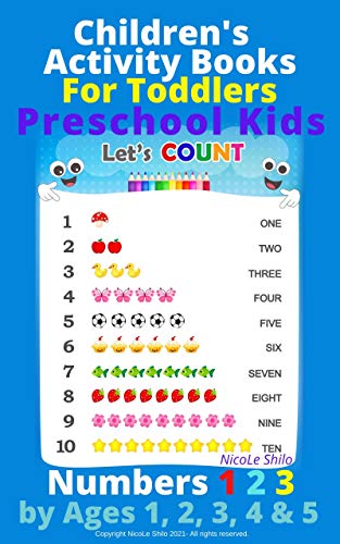 Children's Activity Books For Toddlers & Preschool Kids Numbers 1 2 3 ...