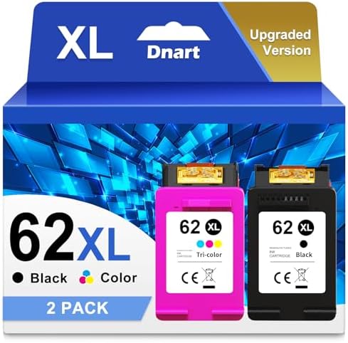 Amazon.com: HALLOLUX 62XL Ink Cartridges Remanufactured for HP Ink 62 ...