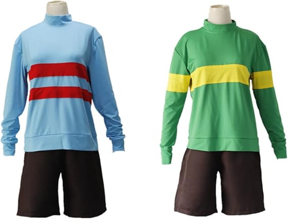 Amazon.co.jp: [SCLYX] アンダーテールコスプレ アンダーテールコスチューム フリスクコスチューム フリスクコスプレ ブルー/グリーン2色 ボーダー Undertale ...