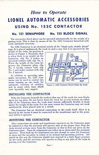 How to Operate Lionel Automatic Accessories Using No. 153c Contactor ...