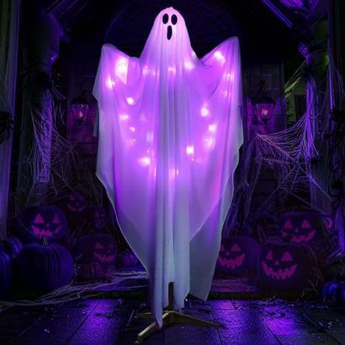 Amazon.com: 5 Ft Tall Halloween Decorations Outdoor, Prelit Lighted ...