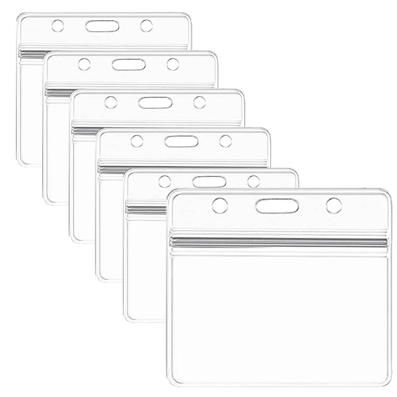 Amazon.com : FXHDC-M 6PCS Clear Waterproof Plastic Badge Holders ...