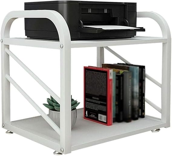 Amazon.com: DRMEE Printer Holder 2 Tier Wood Printer Stand Small ...