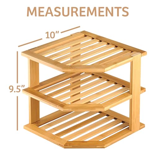 Snapklik.com : RoyalHouse Bamboo 3-Tier Corner Shelf Organizer For ...
