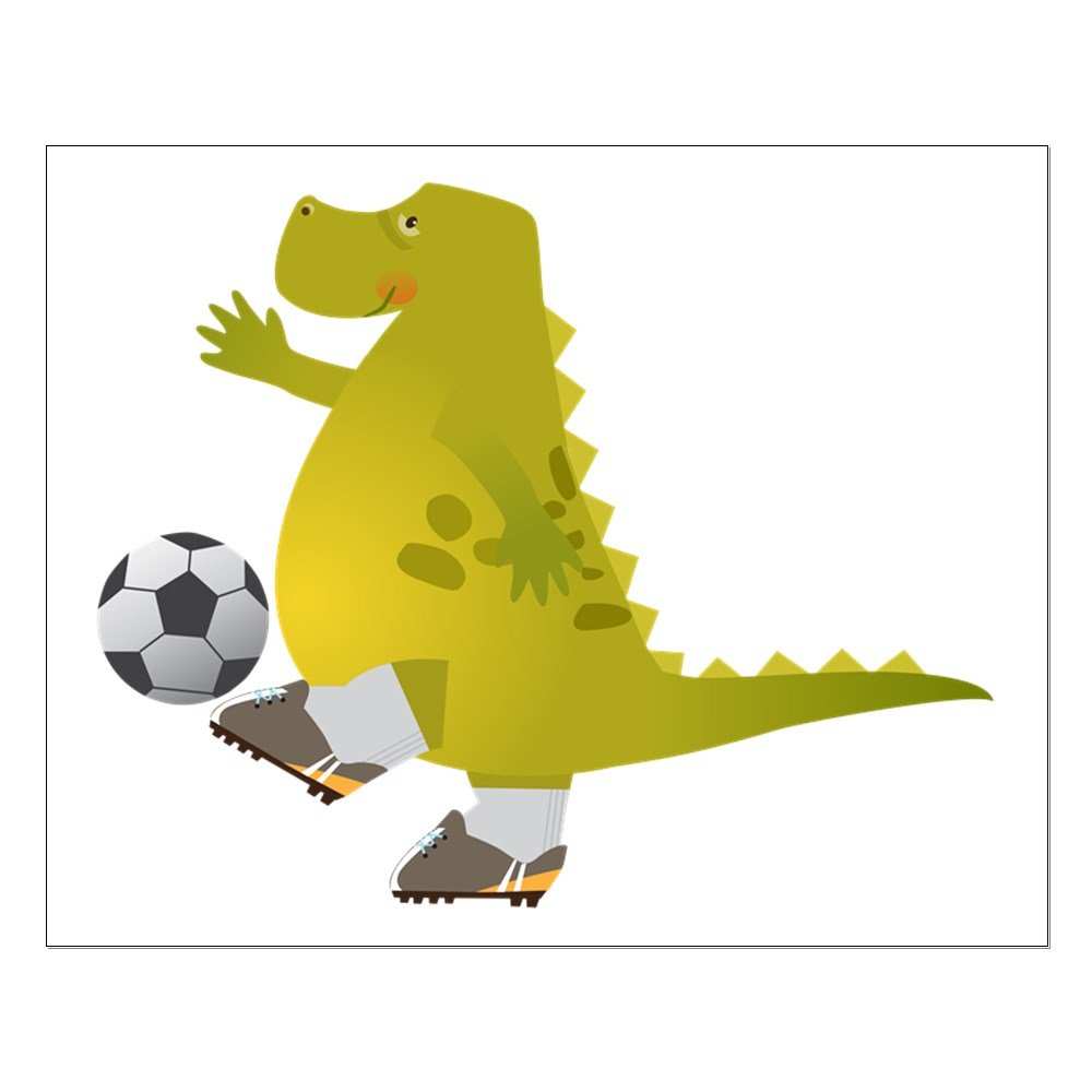 Dinosaur Playing Soccer Funny Dinosaur Playing Soccer Stock Photo